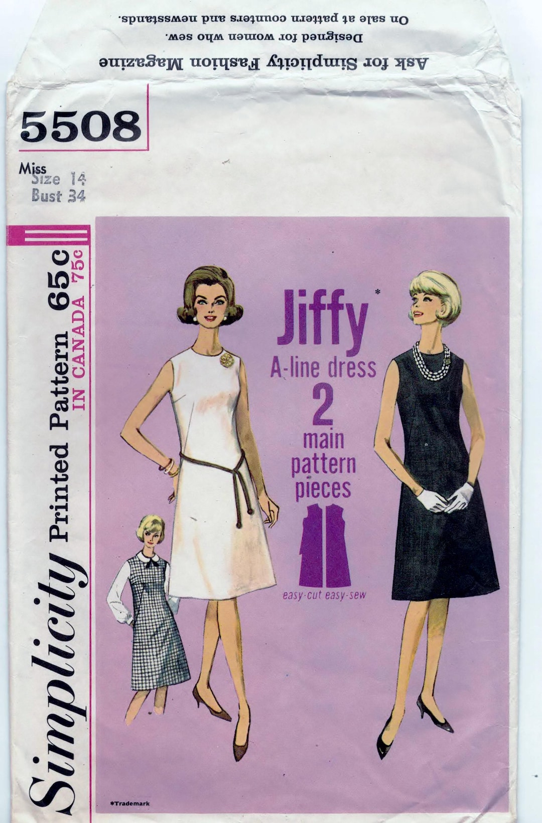 Simplicity 5508 - Sleek Simple and Easy to Make Dress or Jumper - Miss ...