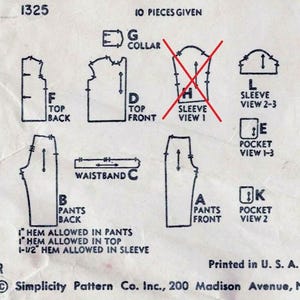 Simplicity 1325 - Teen Pajamas - Short or Long Pants, Top With Collar ...
