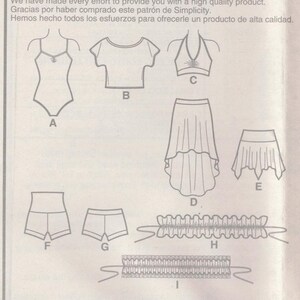 Simplicity 0827/1444 Misses' Knit Dancewear -size 12 - 20, Factory ...