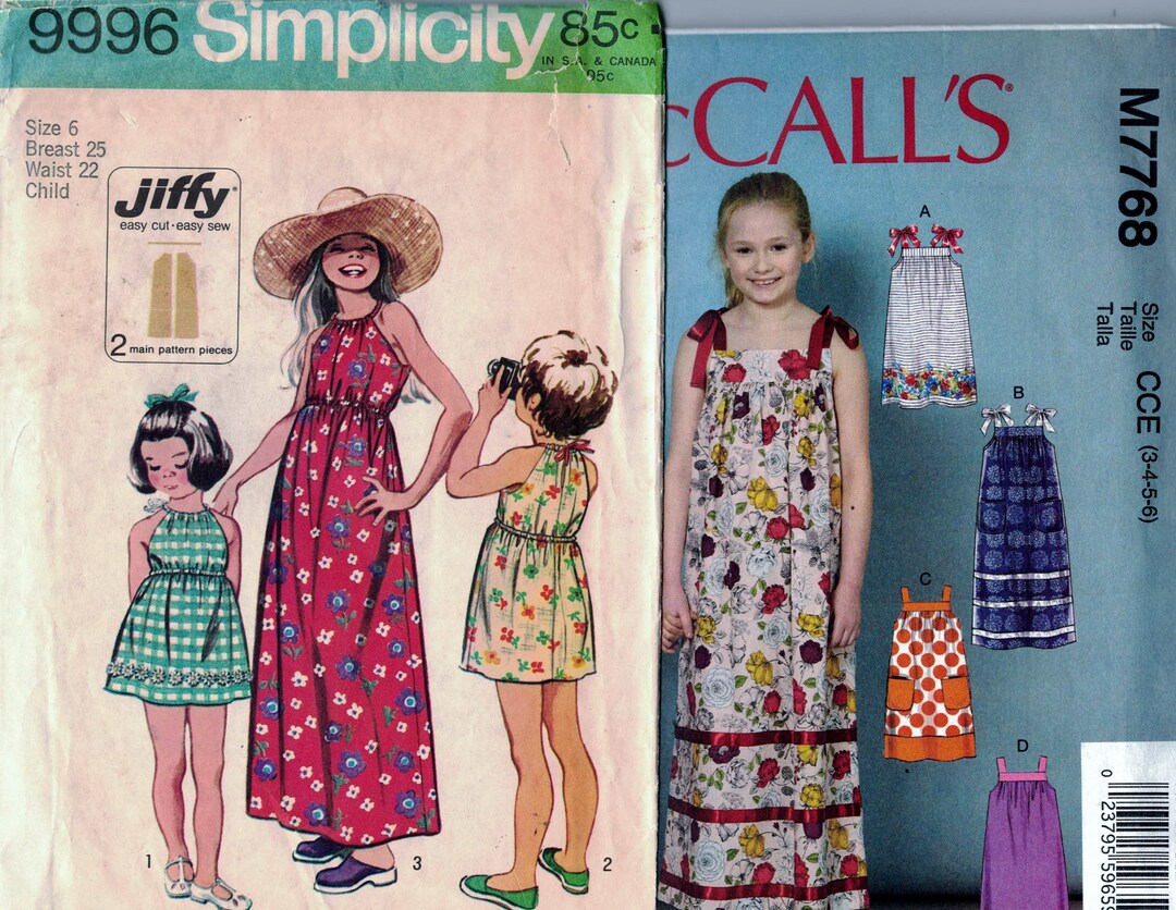 Mccall's 7768 (M7768) AND Simplicity 9996 - 2 Little Girls' Summer ...