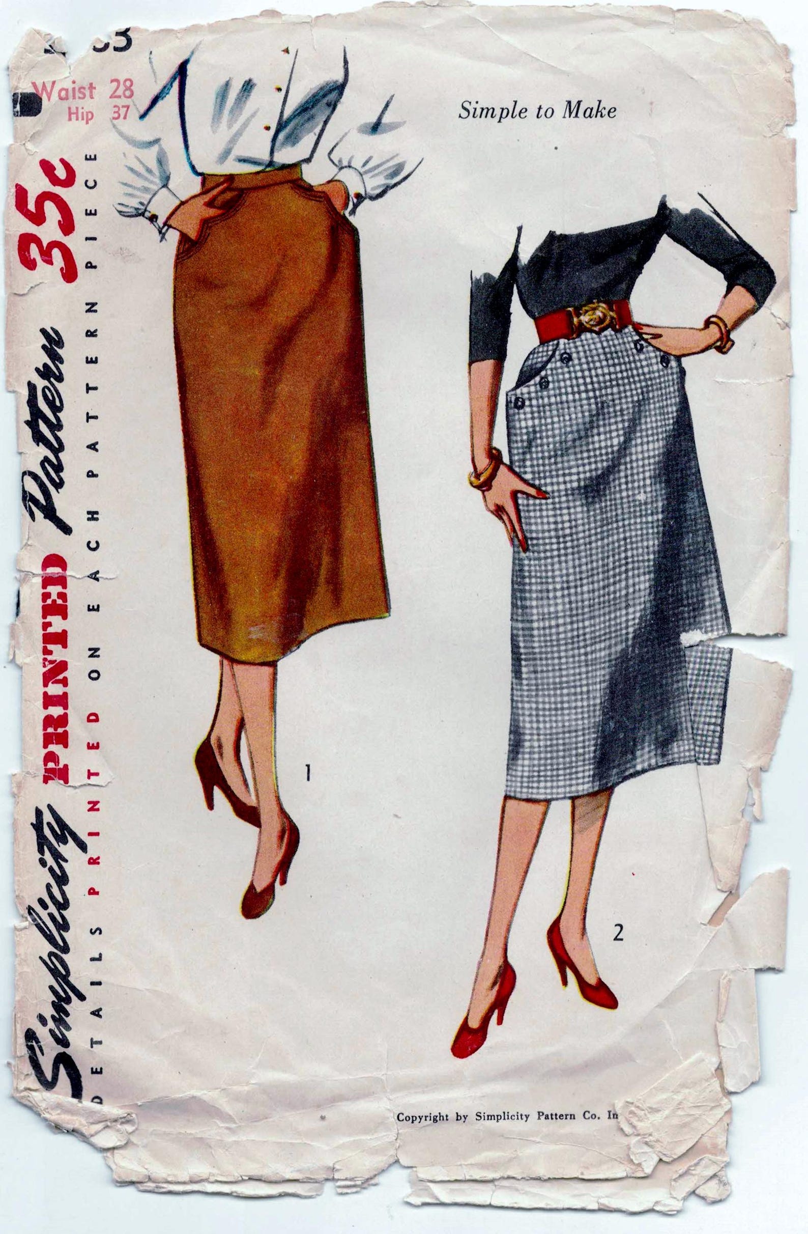 Simplicity 3983 - Misses' Basic Skirt - Slim - Simple to Make - Yoke ...