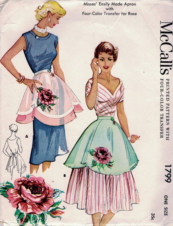 McCall's Apron Sample Misses' or Junior Short Aprons Factory Folded ...