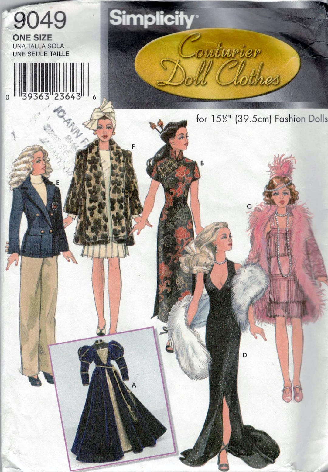 Simplicity 9049 - Couturier Doll Clothes for 15 1/2 Inch Fashion Dolls ...