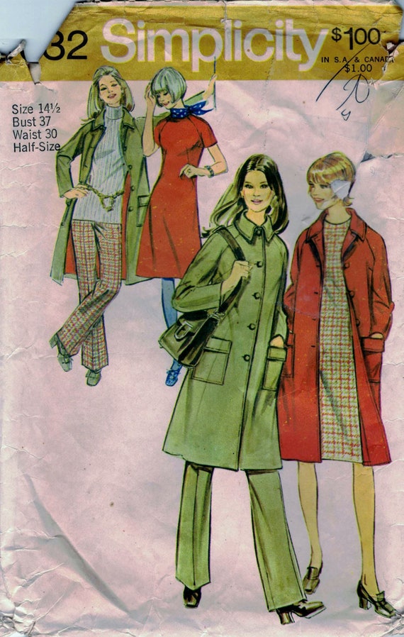Simplicity 9632 I Feel Fall in the Air. Coat Dress and Pants - Etsy