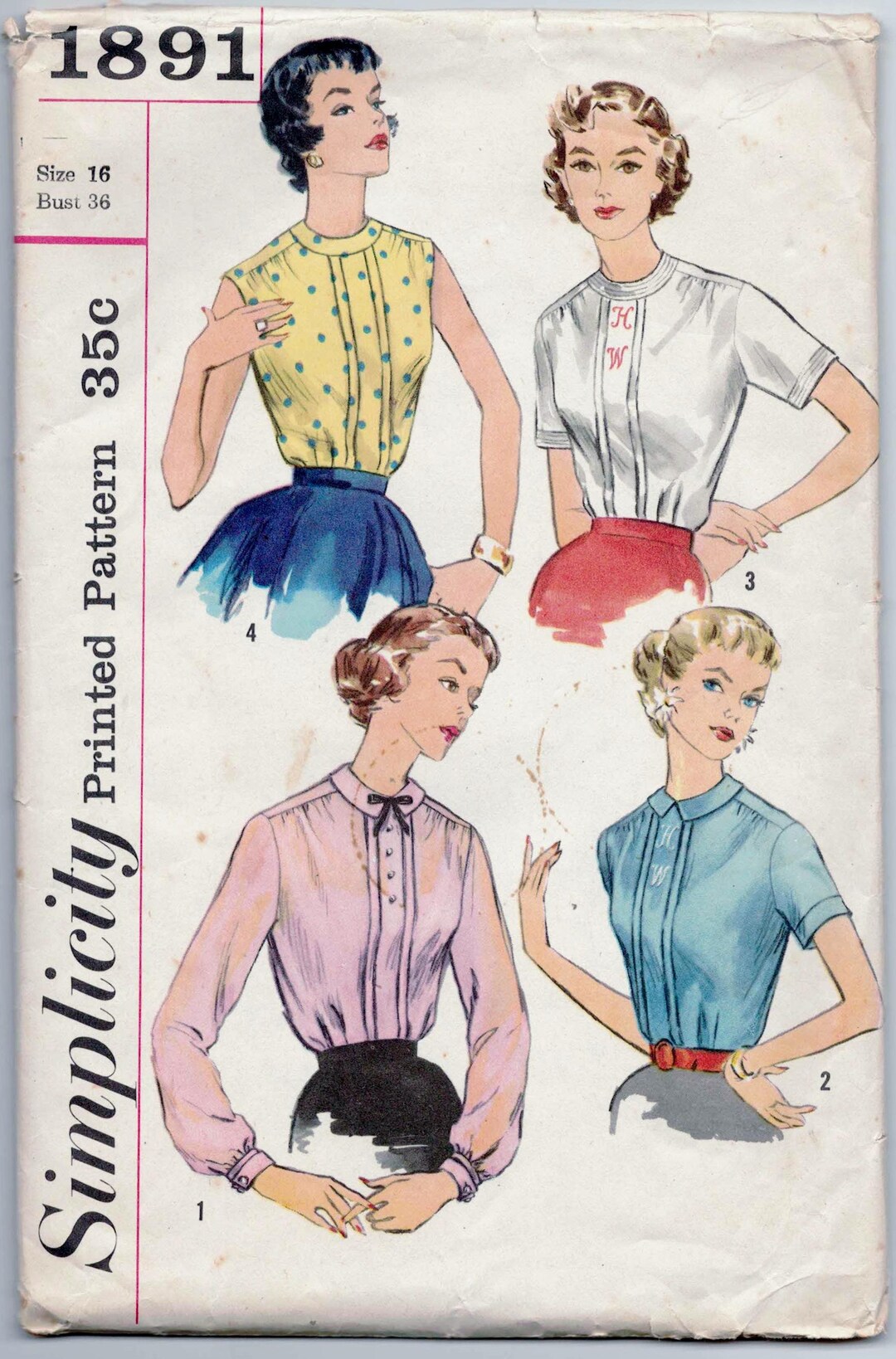 Simplicity 1891 - Misses' Blouses - Back Buttons, Box Pleat, Tucks ...