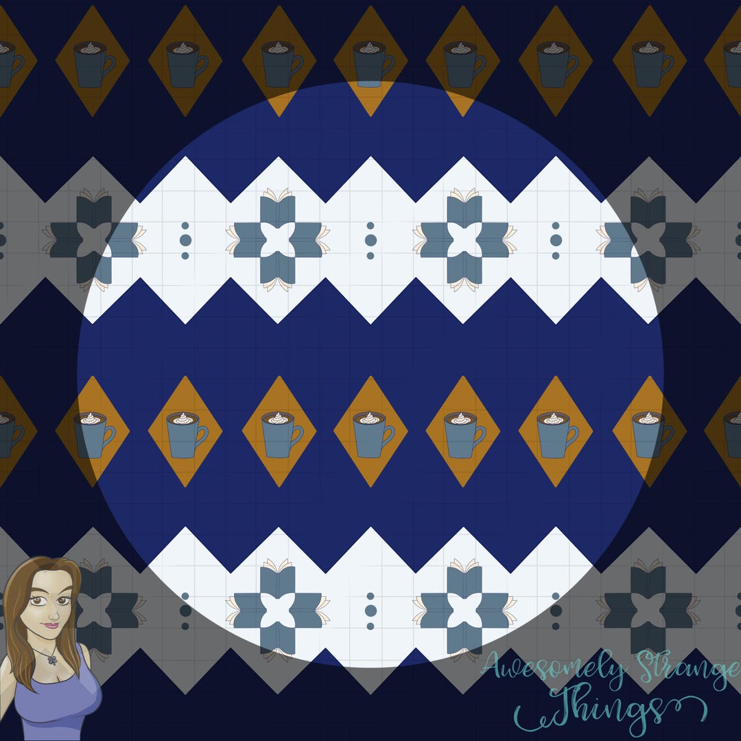 Fair Isle Book Seamless Pattern Cozy Book-themed Digital Download Fair ...