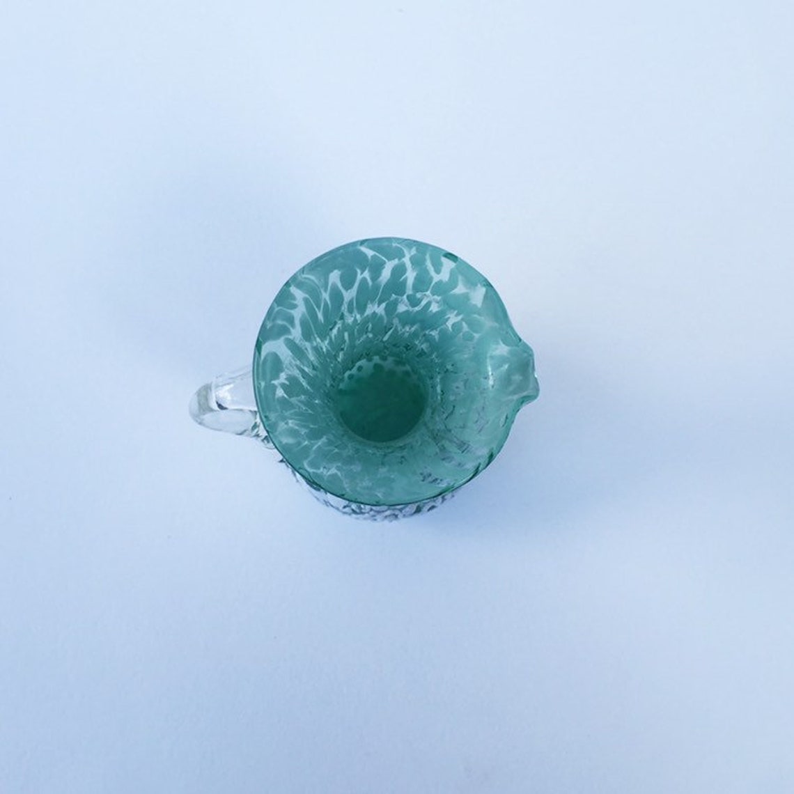 Vintage Aqua Splatter Glass Mini Pitcher Mid Century Modern - Etsy