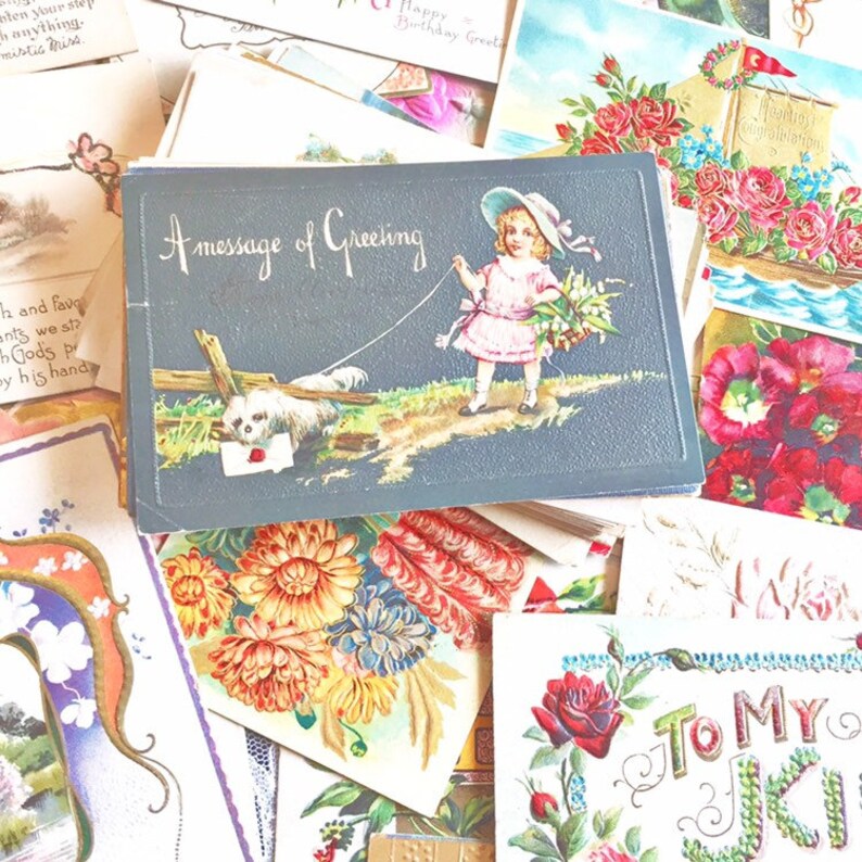 Vintage Assorted Postcard Set, Embossed Antique Postcards, Random Lot ...