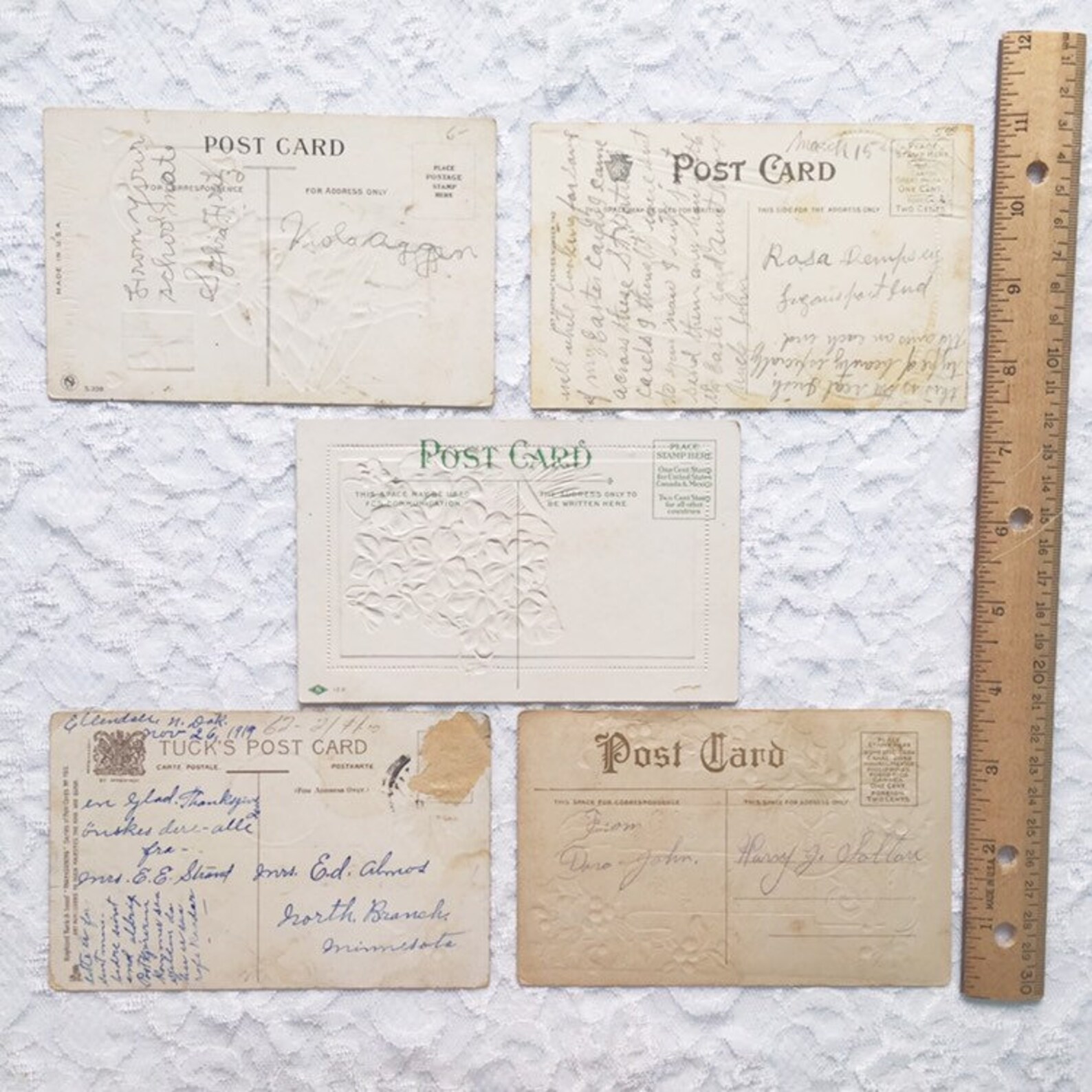 Vintage Holiday Postcards, Antique Postcards, Set of 5, Ephemera Pack ...