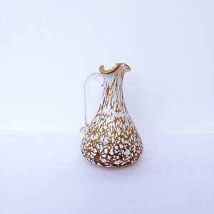 Vintage Amber Splatter Glass Mini Pitcher, Mid Century Modern Decor ...