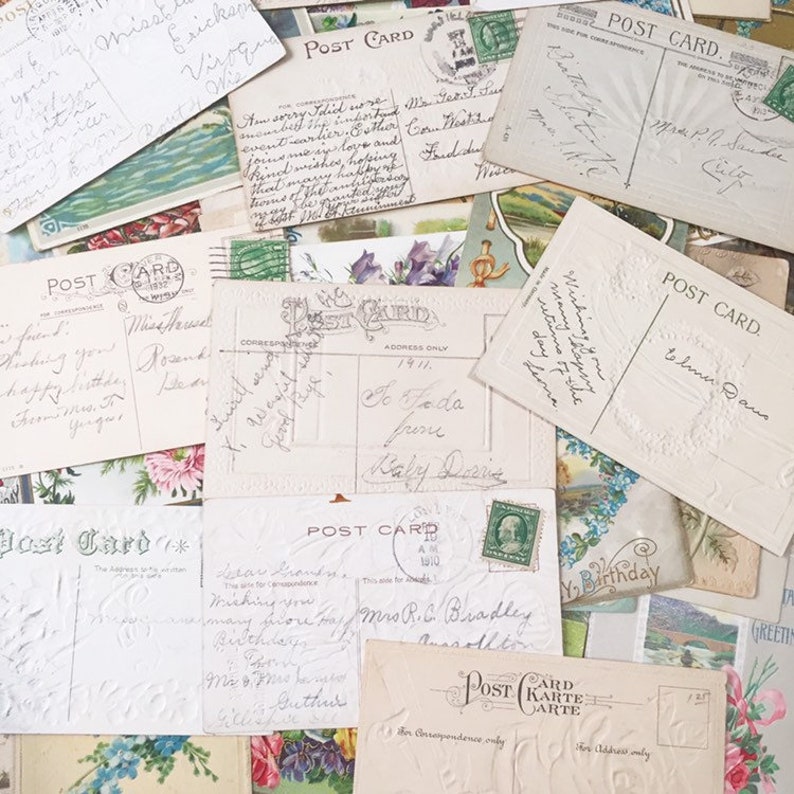 Vintage Birthday Postcard Set Antique Postcards Random Lot | Etsy