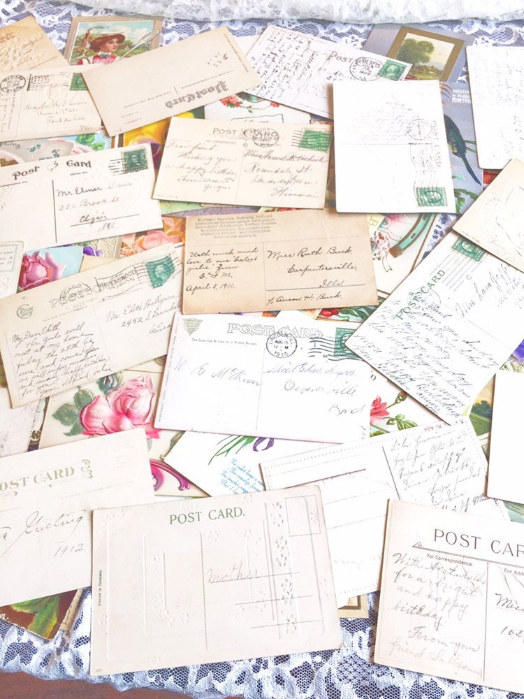 Vintage Assorted Postcard Set, Embossed Antique Postcards, Random Lot ...