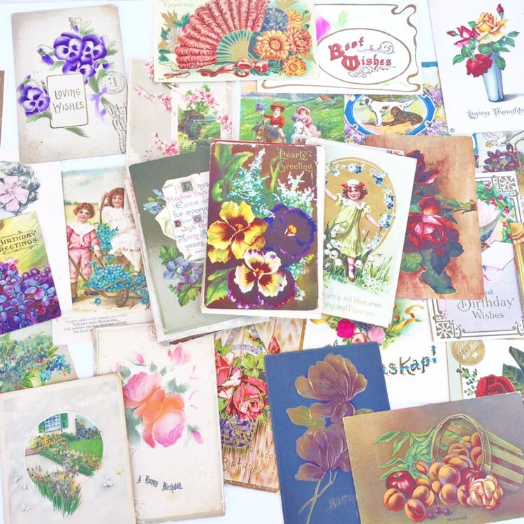 Vintage Assorted Postcard Set, Embossed Antique Postcards, Random Lot ...
