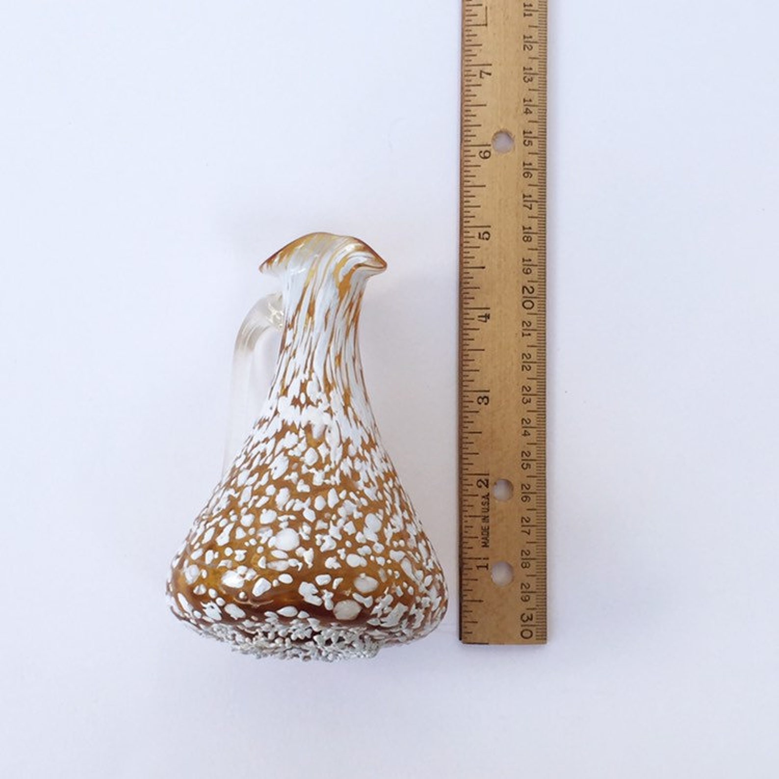 Vintage Amber Splatter Glass Mini Pitcher Mid Century Modern - Etsy