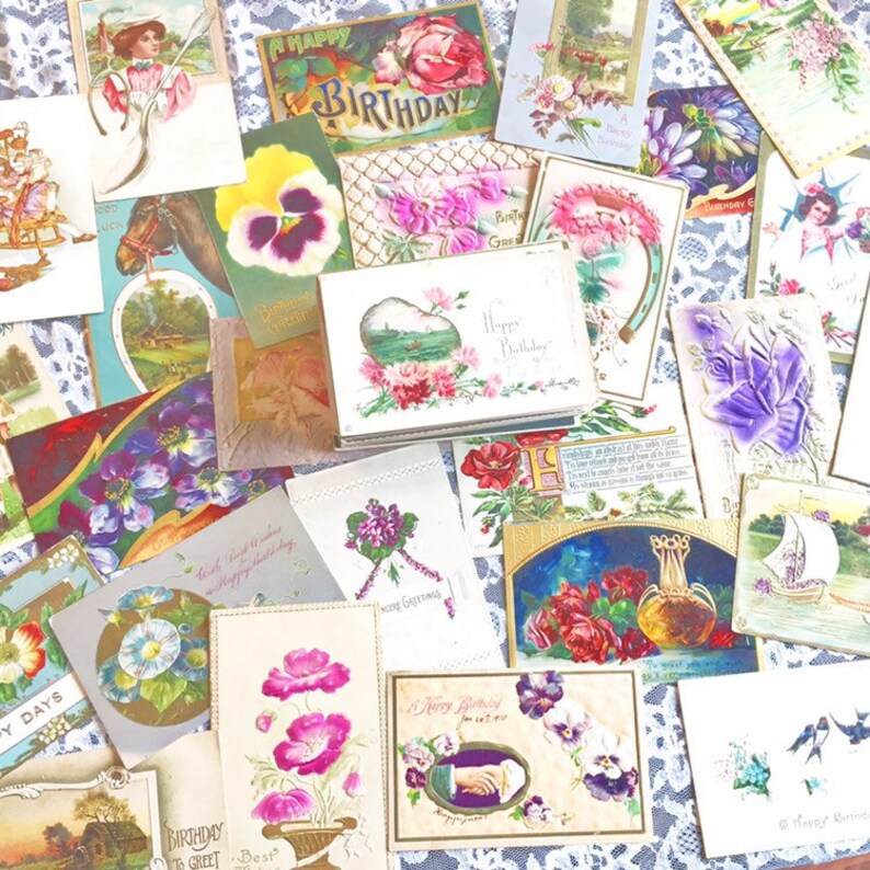 Vintage Assorted Postcard Set, Embossed Antique Postcards, Random Lot ...