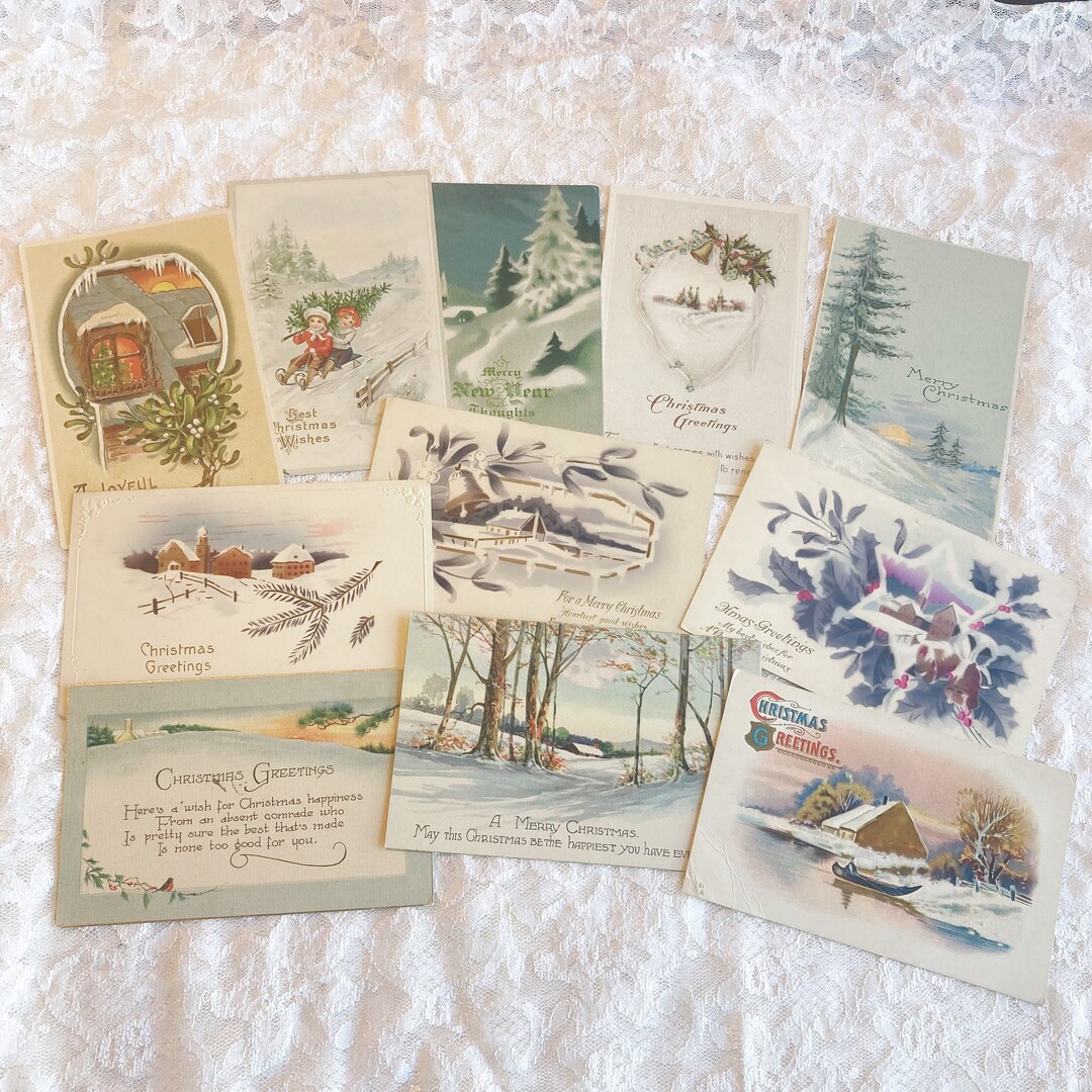 Vintage Christmas Postcards, Set of 11, Antique Postcards, Vintage ...