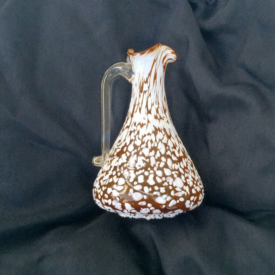 Vintage Amber Splatter Glass Mini Pitcher Mid Century Modern | Etsy