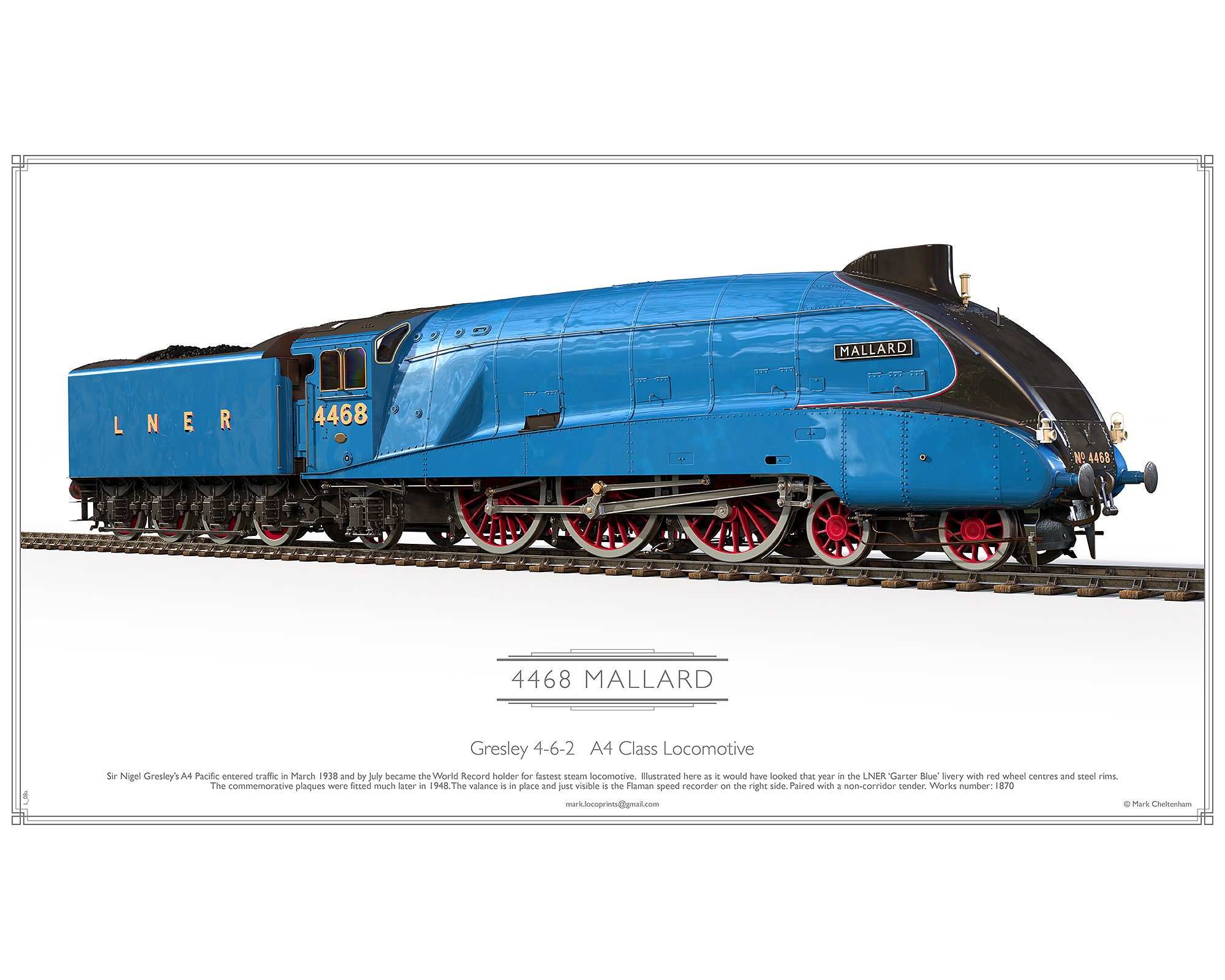 Gresley's A4 'mallard' Steam Locomotive - Etsy UK