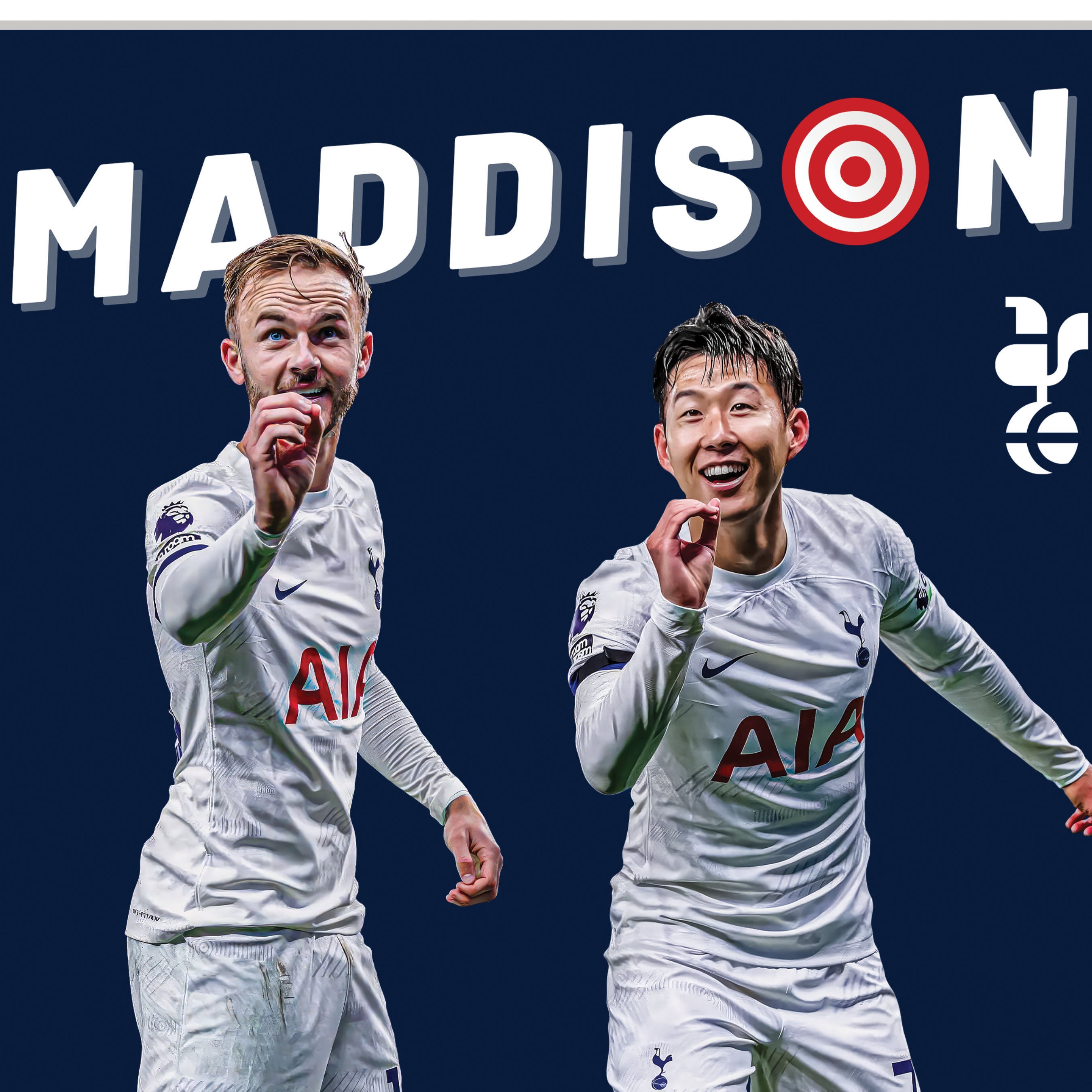 James Maddison, Son Heung-min, Tottenham Hotspur, Football Print ...