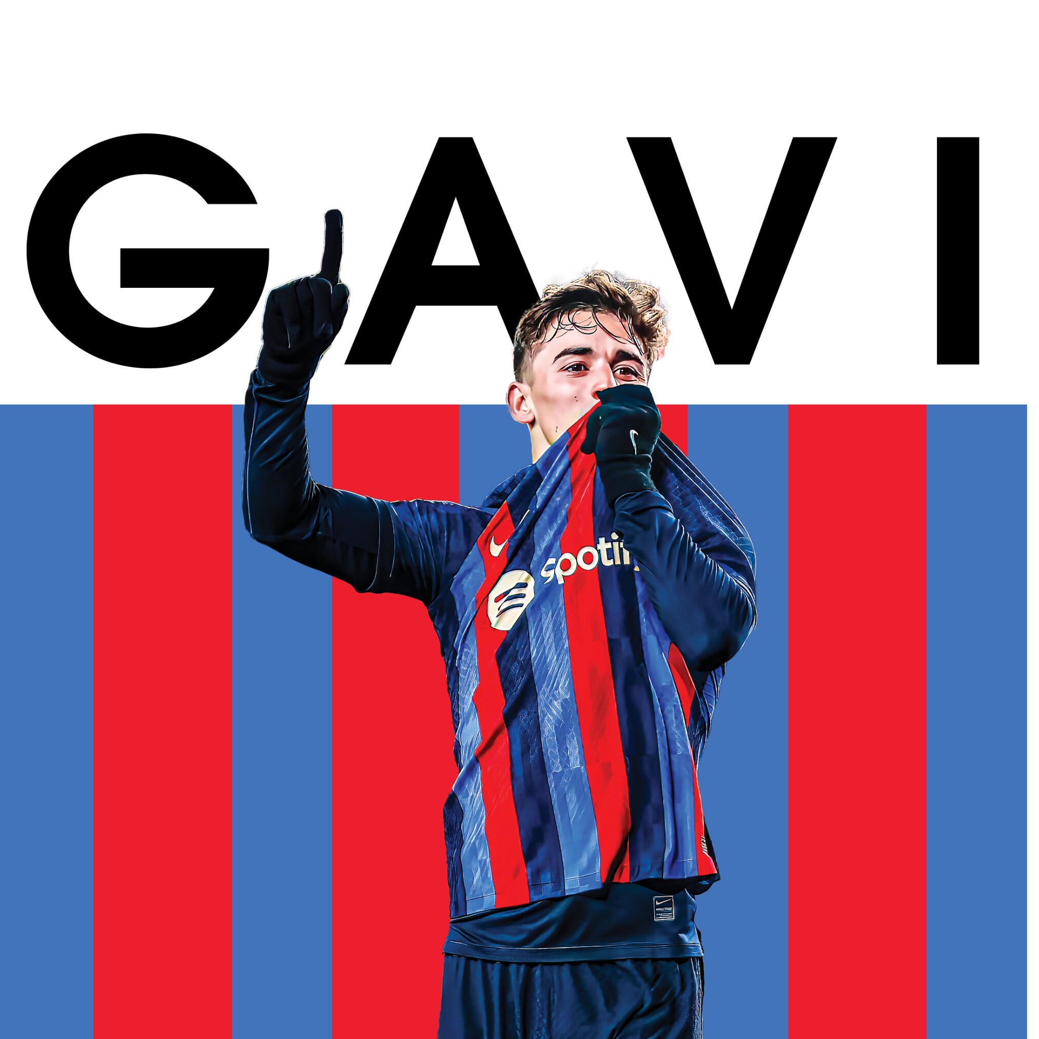 Gavi, Barcelona, Football, Print, Football Poster, Soccer Poster, Gift ...