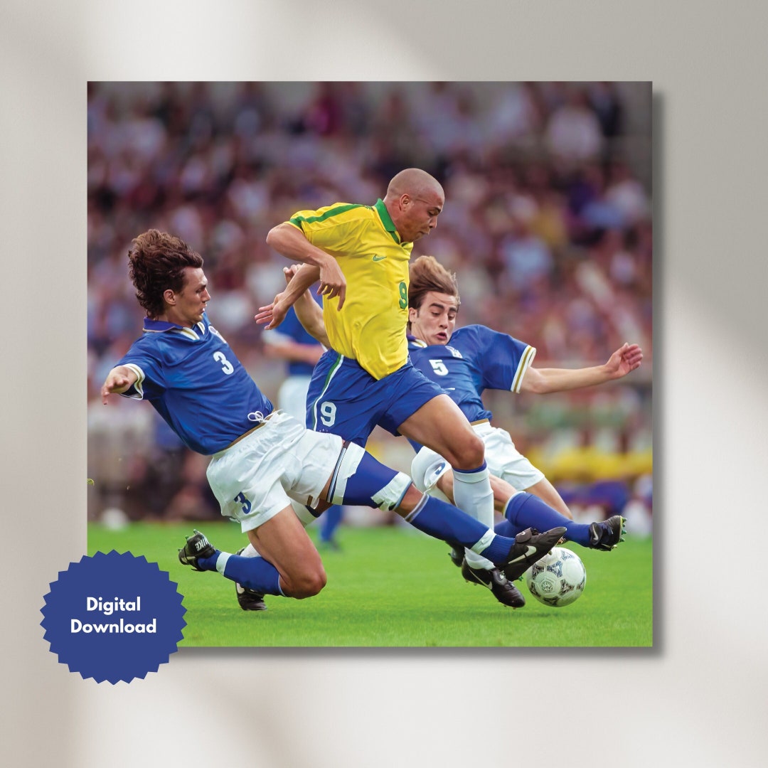 Retro Ronaldo Vs Italy Poster, Football Print, Football Poster, Soccer ...