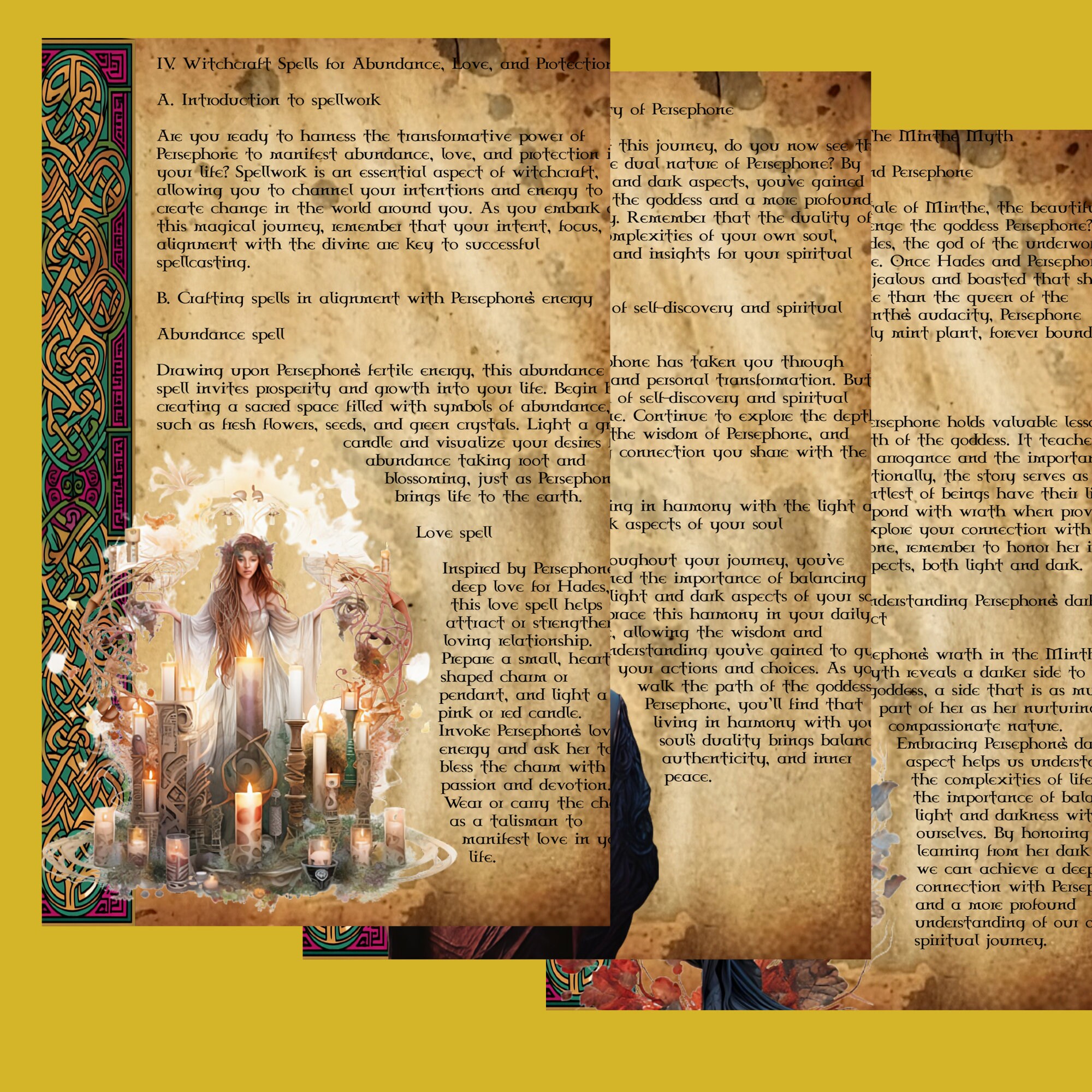 Celtic Gods Goddesses Printable BOS Witch Journal Pages Wiccan ...