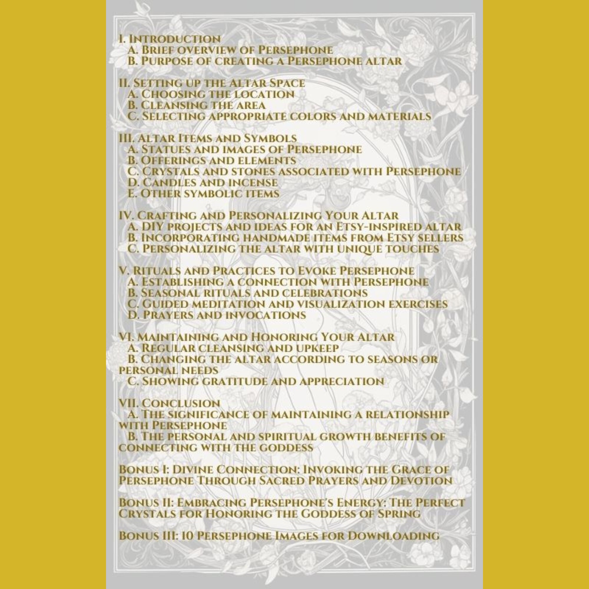 Persephone Altar Guide Mystical Rituals Ebook Powerful Prayers Sacred ...