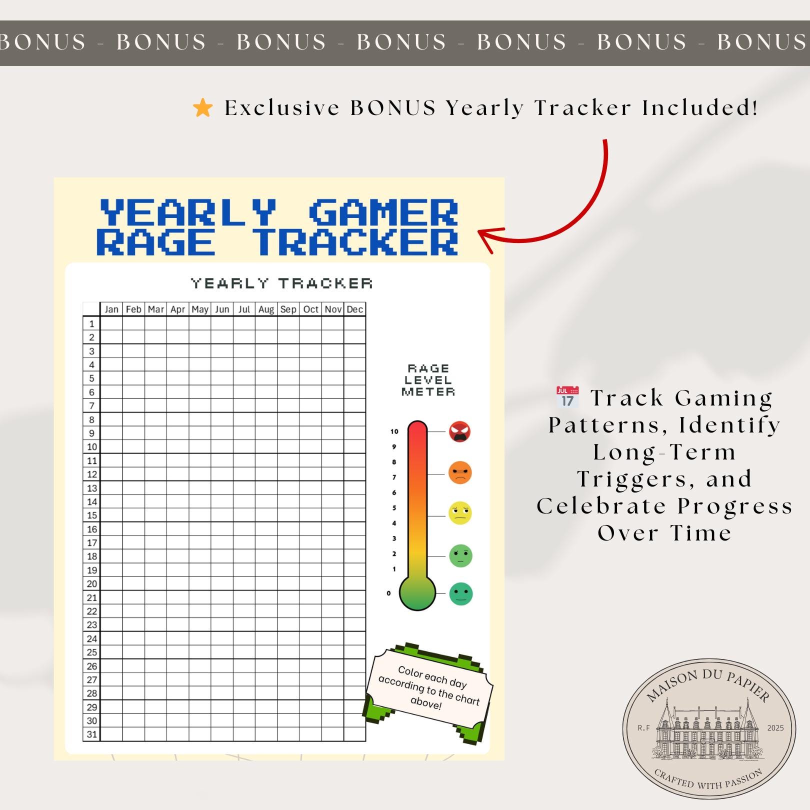 Gamer Rage Tracker | Printable Gaming Log for Kids & Teens | Digital ...