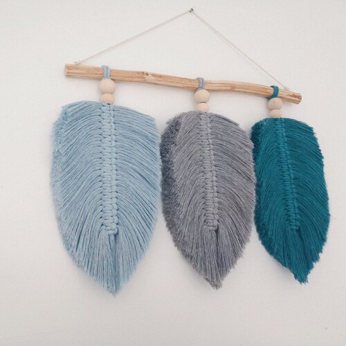 Macrame Feather PATTERN Boho Chic Macrame Leaf Photo | Etsy Israel