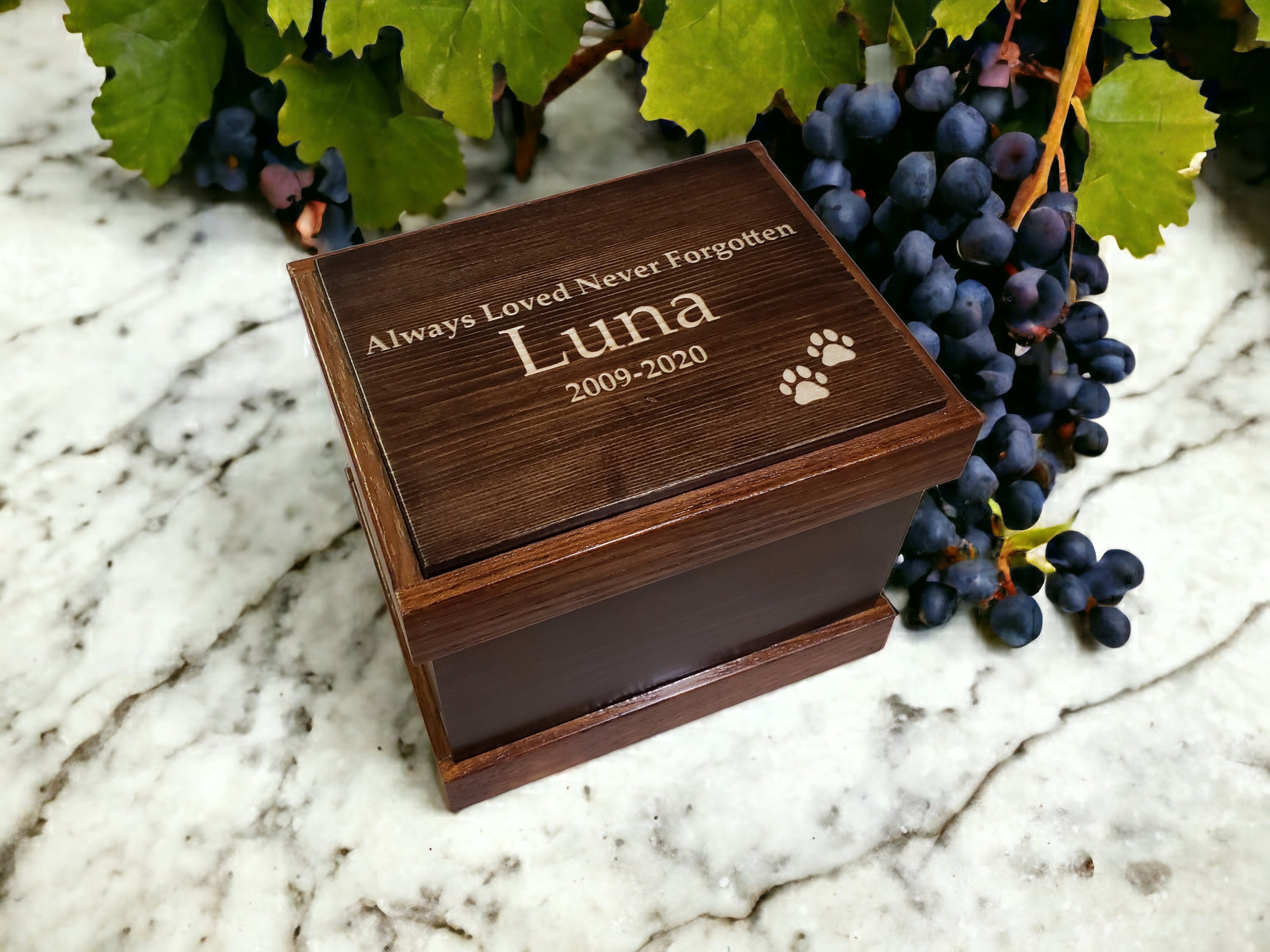 Pet Urn Kona Brown Personalized Engraving Handcrafted Wooden Urn Dog ...