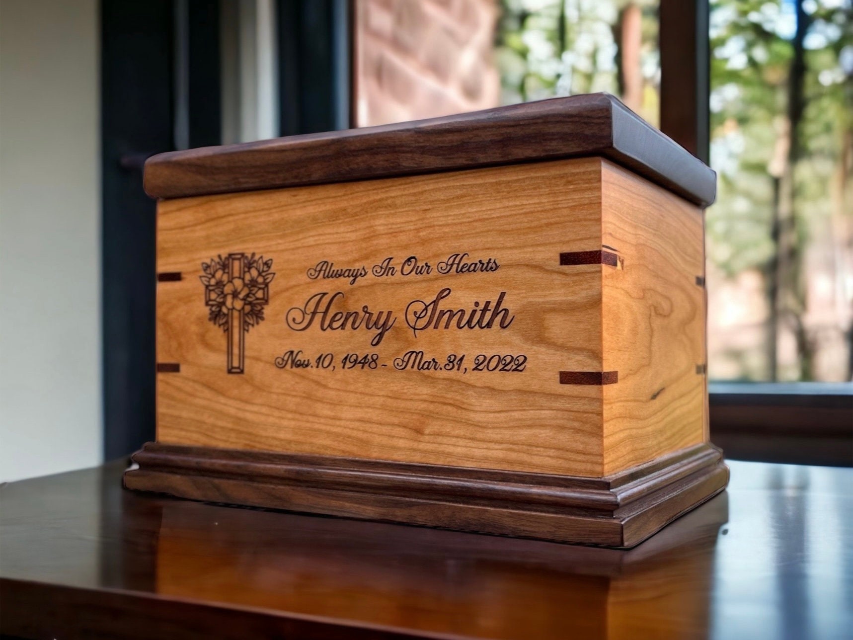 Handcrafted Wooden Urn for Human Ashes Cherry Personalized - Etsy
