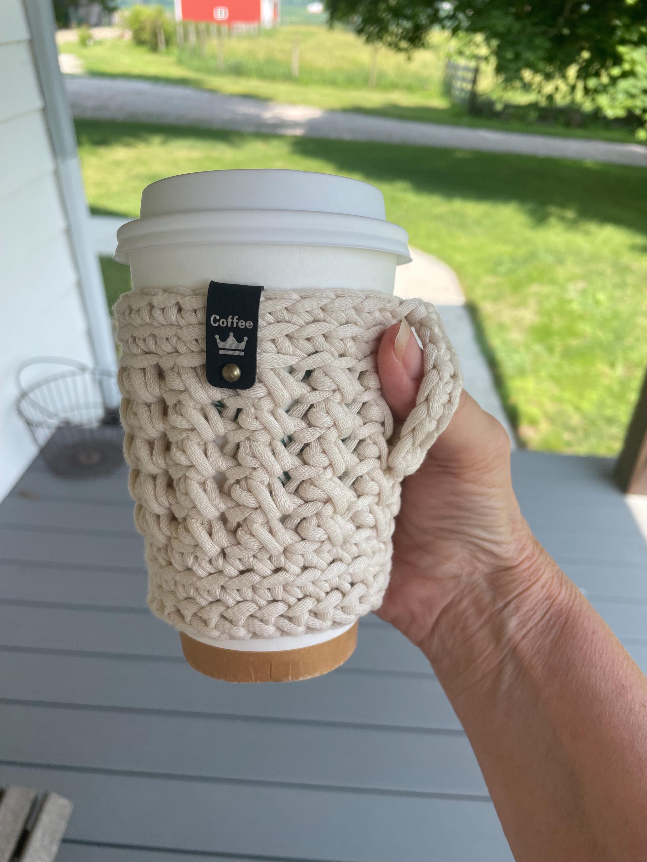 Crochet Cozy With a Thumb Loop, Coffee Cup Sleeve, Hot or Cold Drink ...