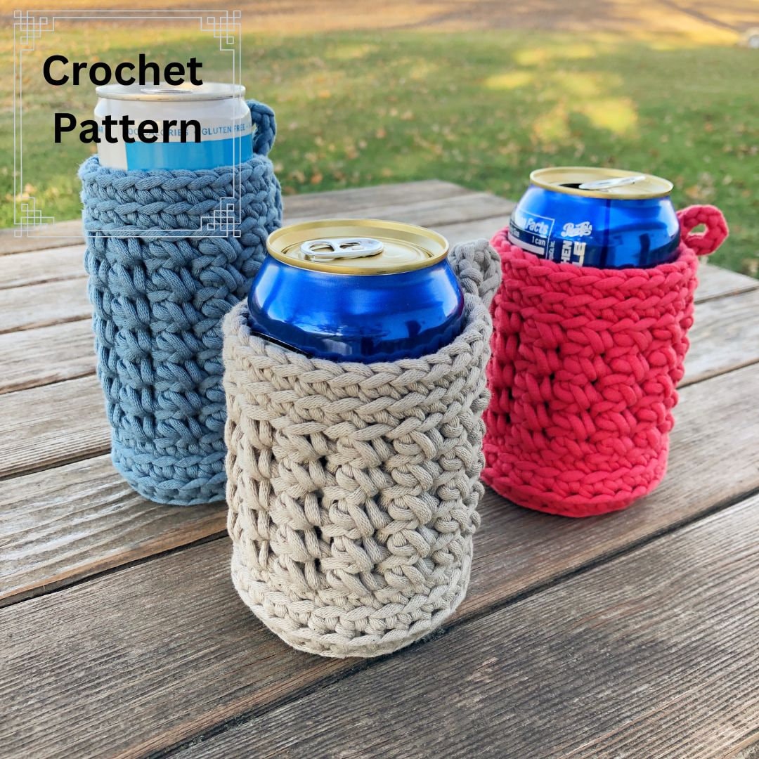 CROCHET COZY PATTERN, Crochet Can Cozy, Drink Sleeve, Skinny Can Cozy ...