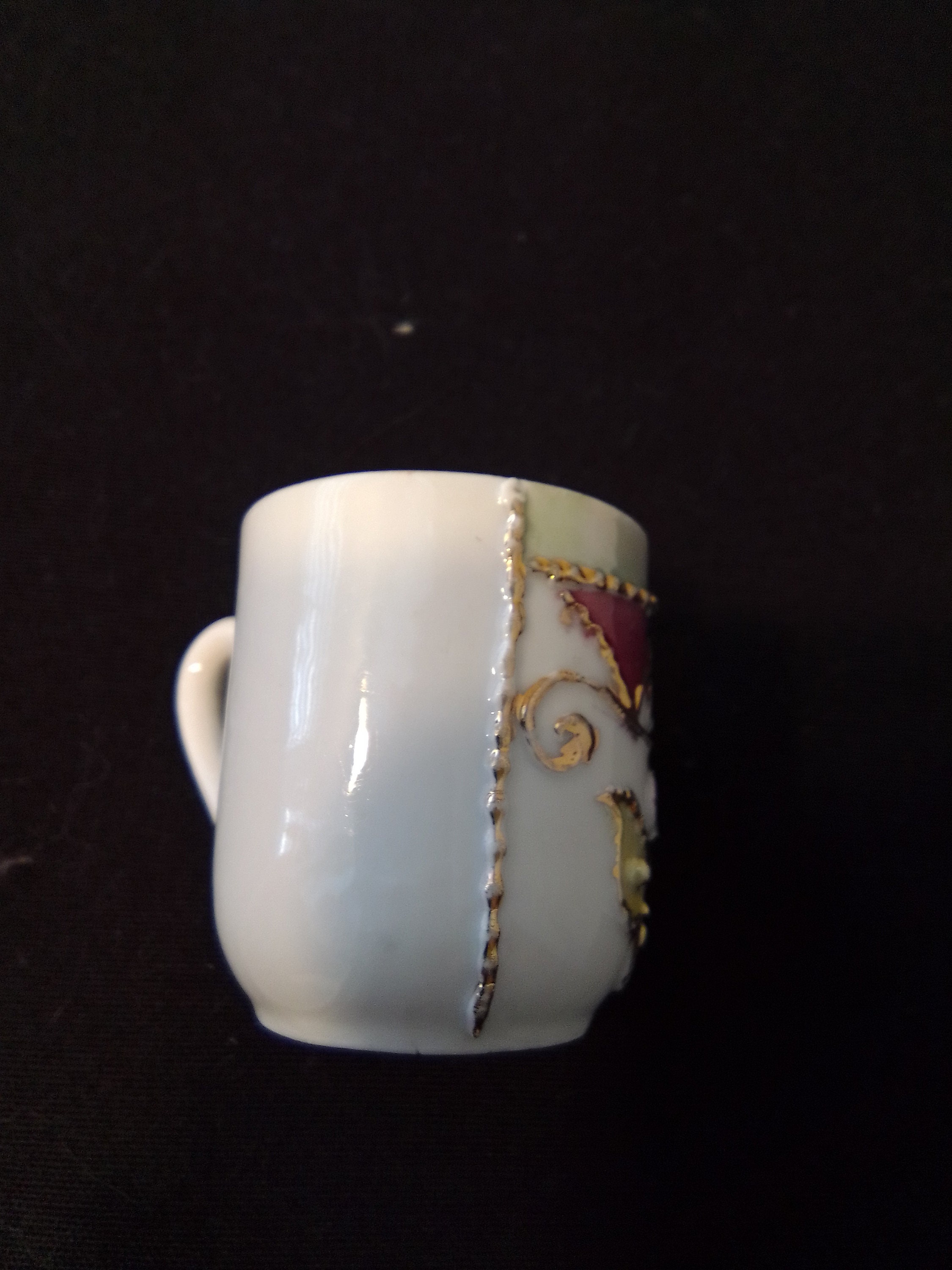 Early 1900's German Lusterware Porcelain Miniature Teacup Raised Floral ...