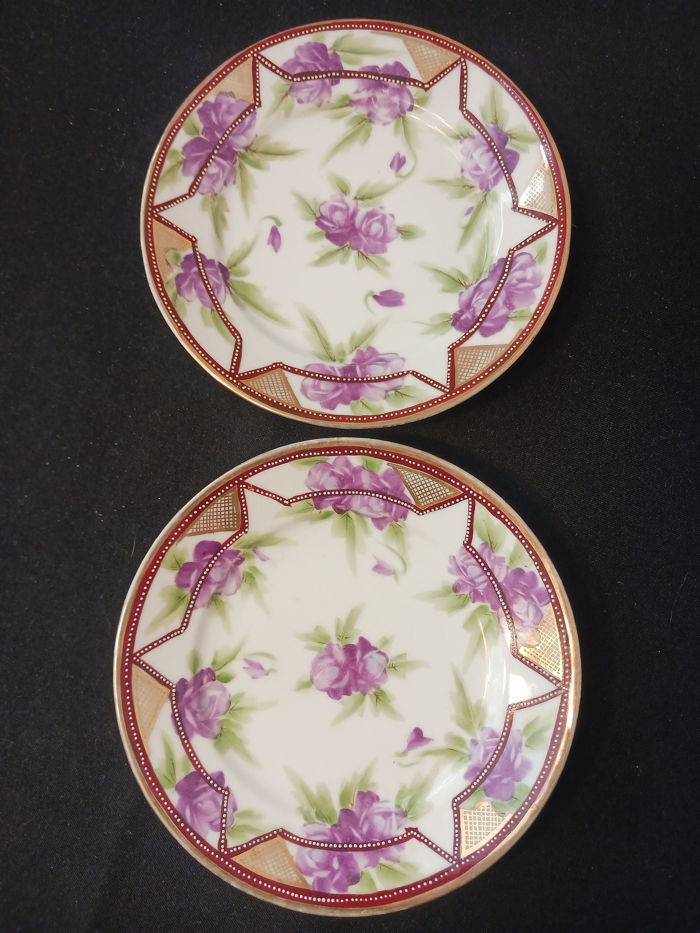 Nippon Hand Painted Morimura 1910 to 1911 Gorgeous Purple Plates With ...