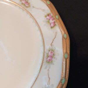 Nippon Hand Painted Morimura Brothers 1911 Gold Rose Pattern Plate With ...