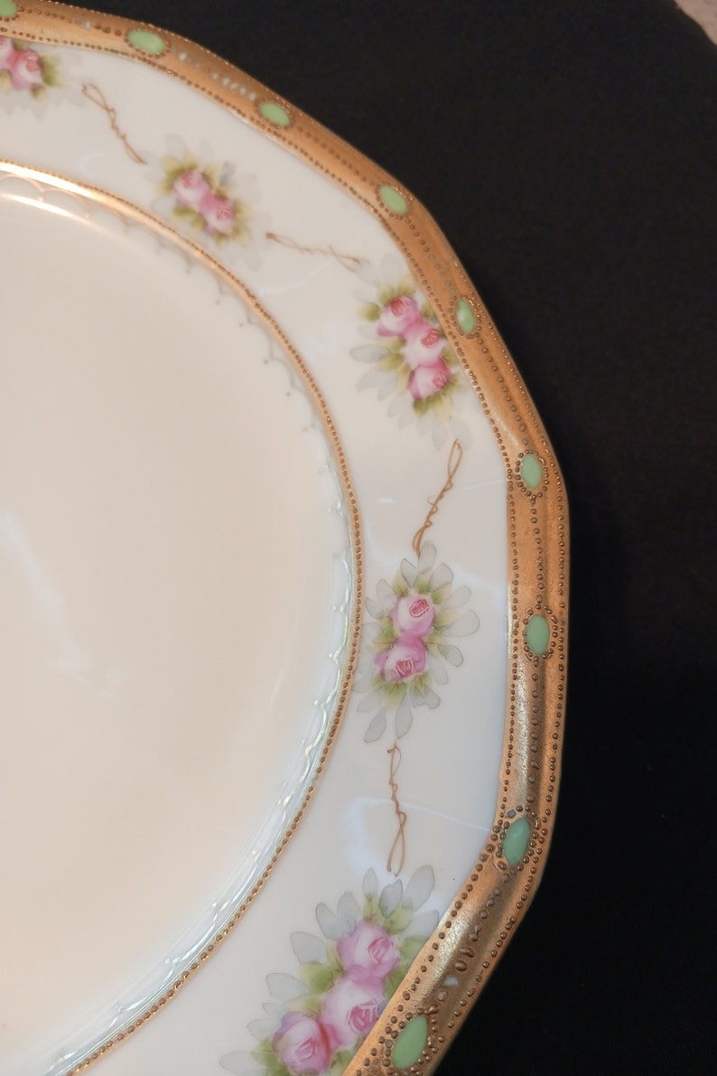 Nippon Hand Painted Morimura Brothers 1911 Gold Rose Pattern Plate With ...