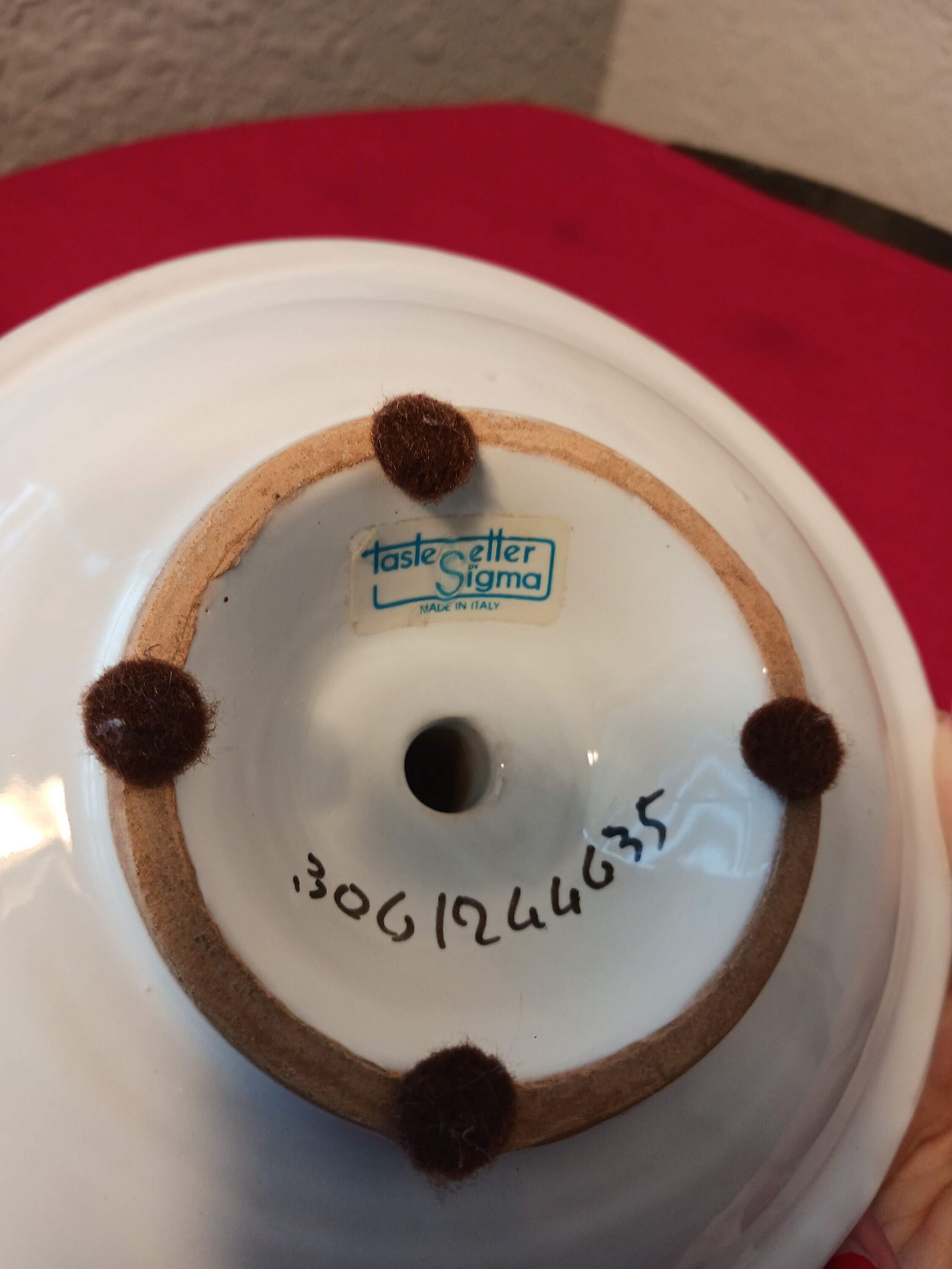 Italian Handpainted Taste Setter by Sigma Ceramic Handled Candle Holder ...