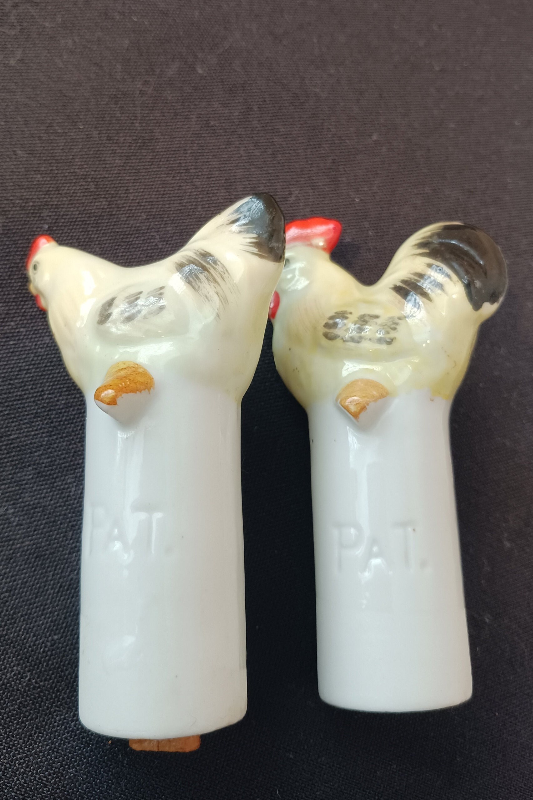 Japan Porcelain Bobbing Rooster and Chicken Salt and Pepper - Etsy