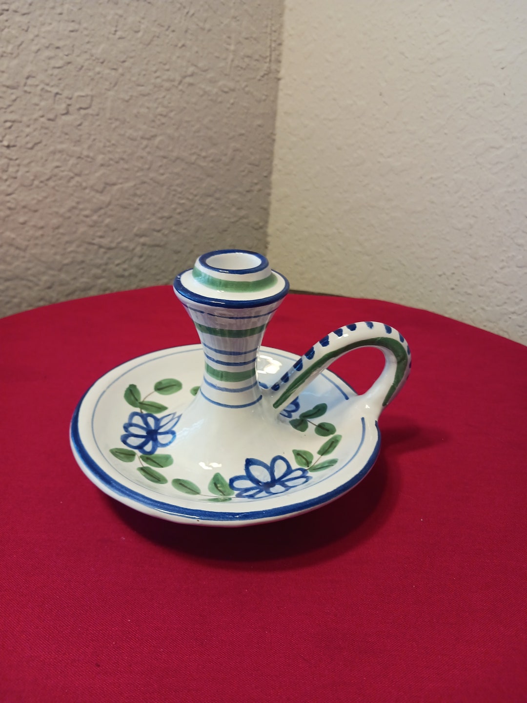 Italian Handpainted Taste Setter by Sigma Ceramic Handled Candle Holder ...