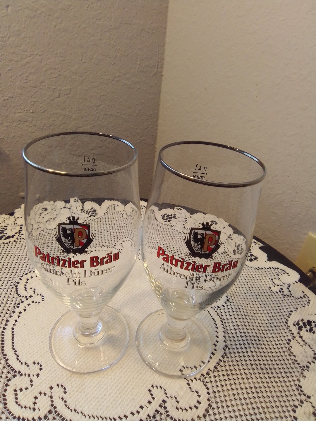 Patrizier Brau 2 Stemmed Beer Glasses Brewery City of Nuremberg - Etsy