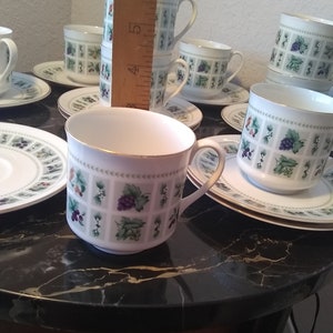 Royal Doulton English Translucent China Tapestry Pattern (9) Nine Cups and Saucers Set - Etsy
