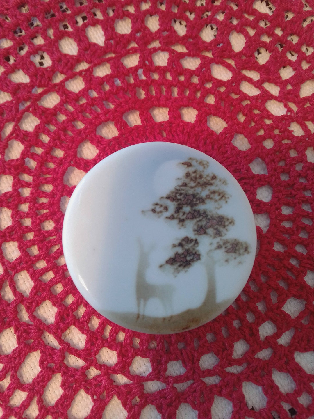 Highbank Porcelain Lochgilphead Scotland Round Porcelain Lidded Trinket ...