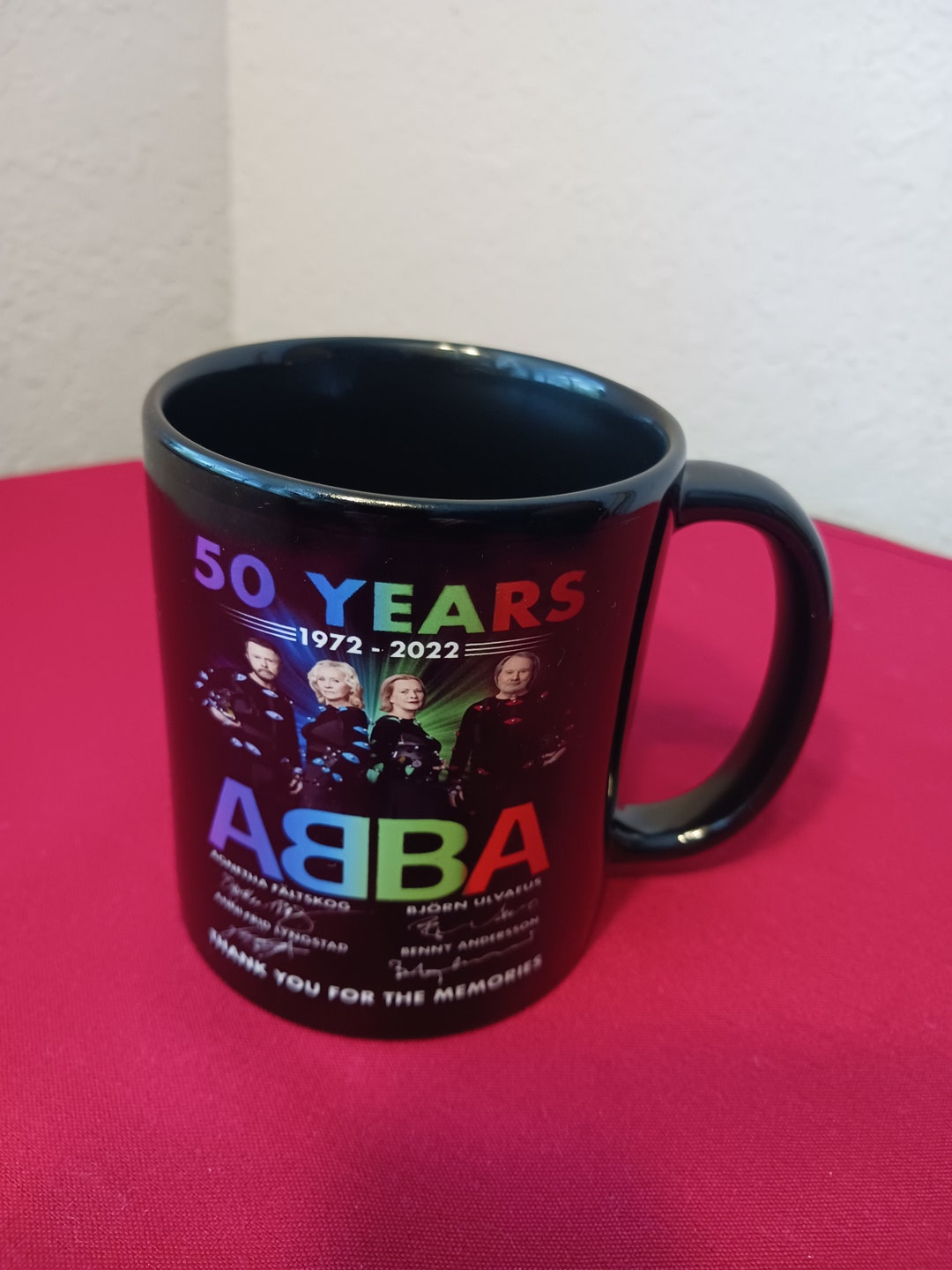 Abba Band 50 Years 1972 to 2022 Black Mug With Thank You for - Etsy