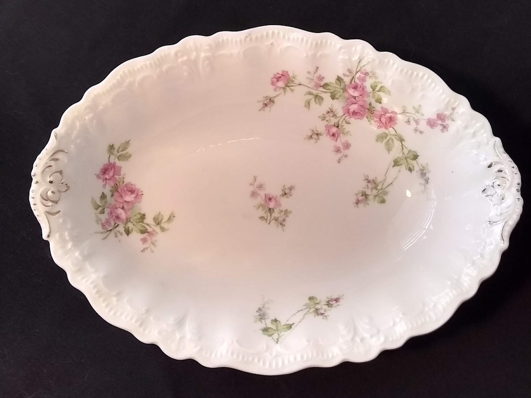 Weimar Germany Antique Oval Bowl Porcelain Serving Bowl Embossed ...