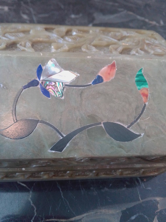 Gothic Green Hand Carved Marble, Poison Ivy, Trinket … - Gem