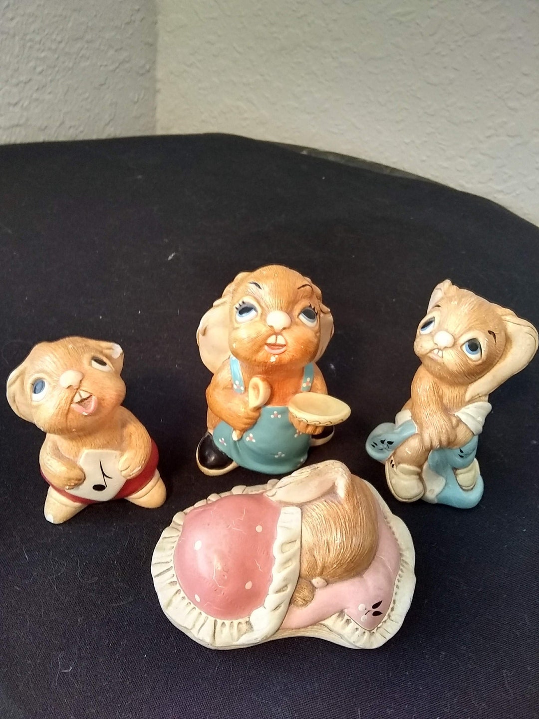Pendelfin Burnley England Vintage 1950s Hand Painted Rabbit Figurines ...
