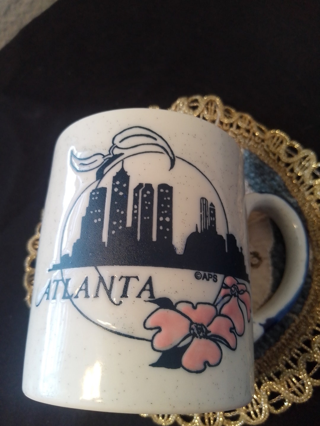 Atlanta Souvenir Porcelain Coffee Cup © APS Ivory Background With ...