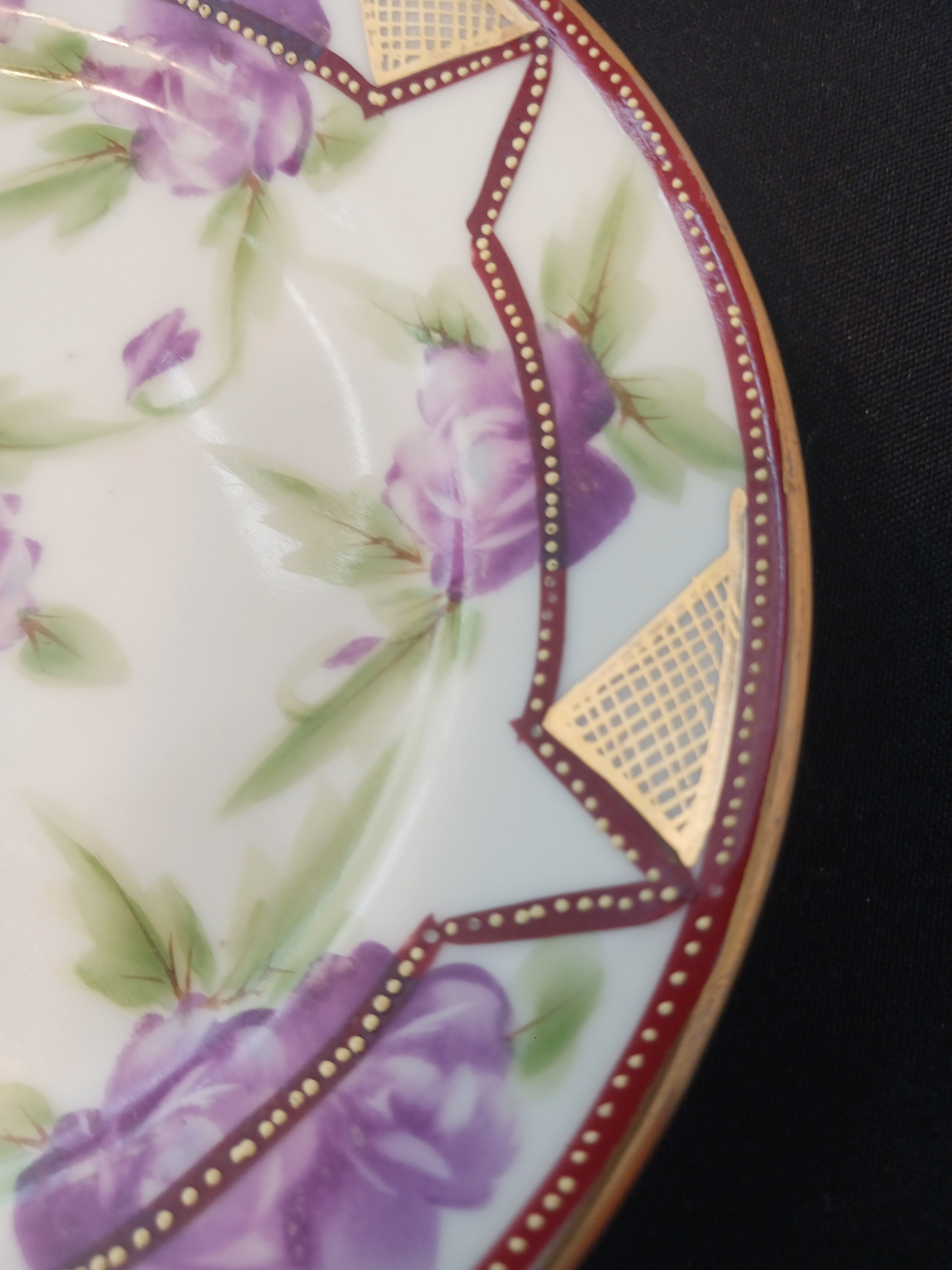 Nippon Hand Painted Morimura 1910 to 1911 Gorgeous Purple Plates With ...