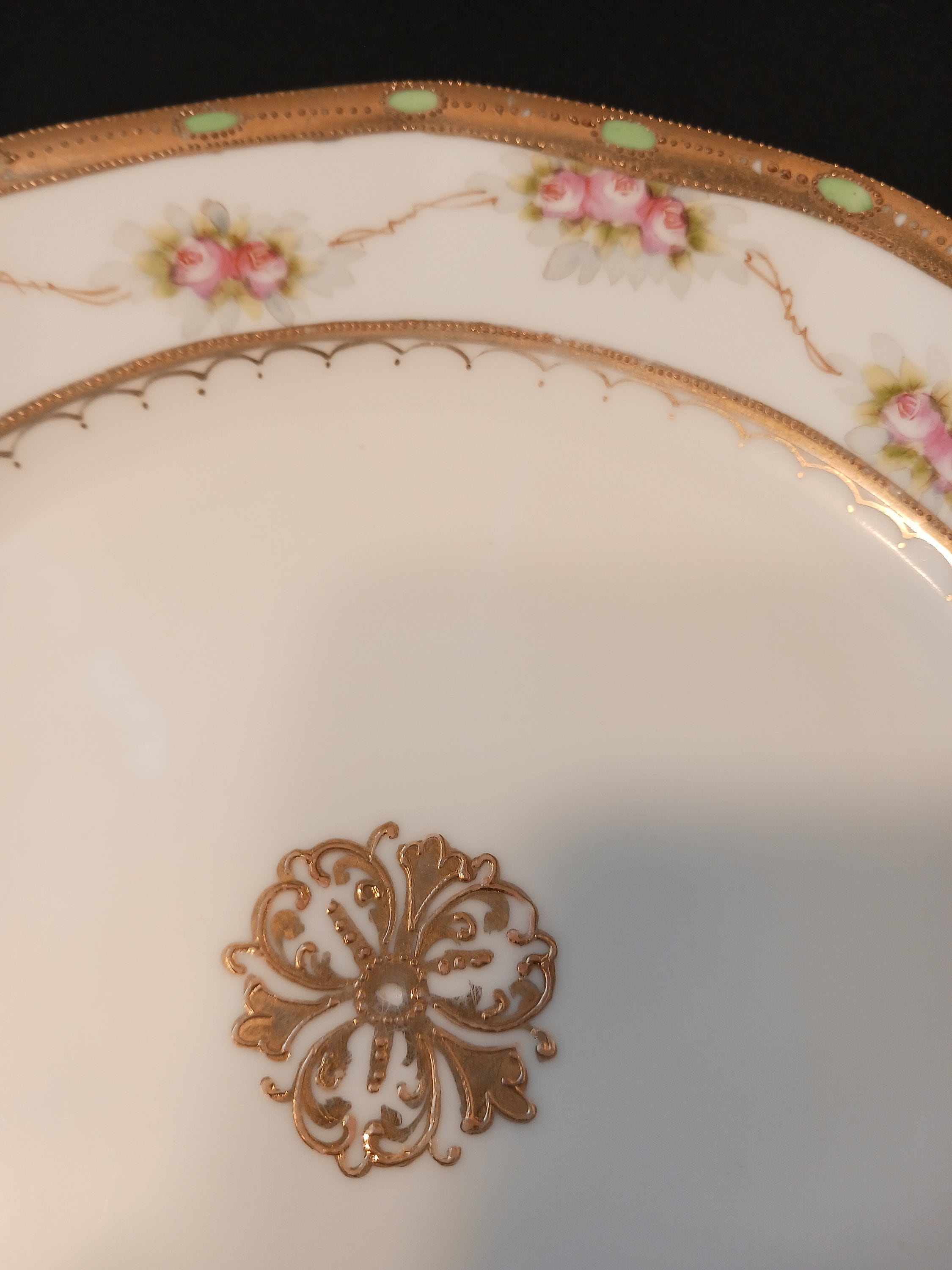 Nippon Hand Painted Morimura Brothers 1911 Gold Rose Pattern Plate With ...